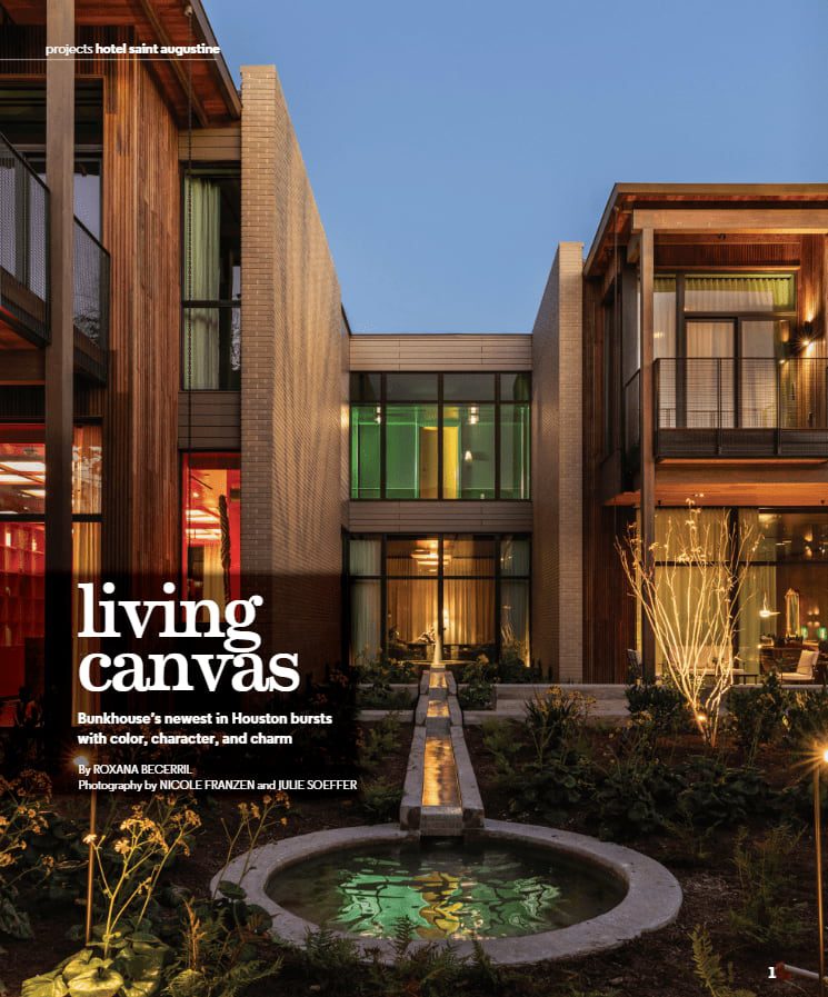 Hospitality Design: Bunkhouse Debuts Hotel Saint Augustine in Houston ...